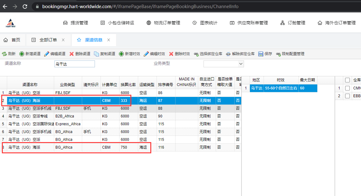 Bug 1025 【全部订单】导入非洲b2b订单,有乌干达海派,也提示渠道不存在。 物流管理系统 禅道